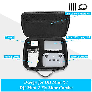 ProCase Carrying Case for DJI Mini 2 DJI Mini 2 Fly More Combo and Accessories, Hard Shockproof Storage Travel Case with Shoulder Strap