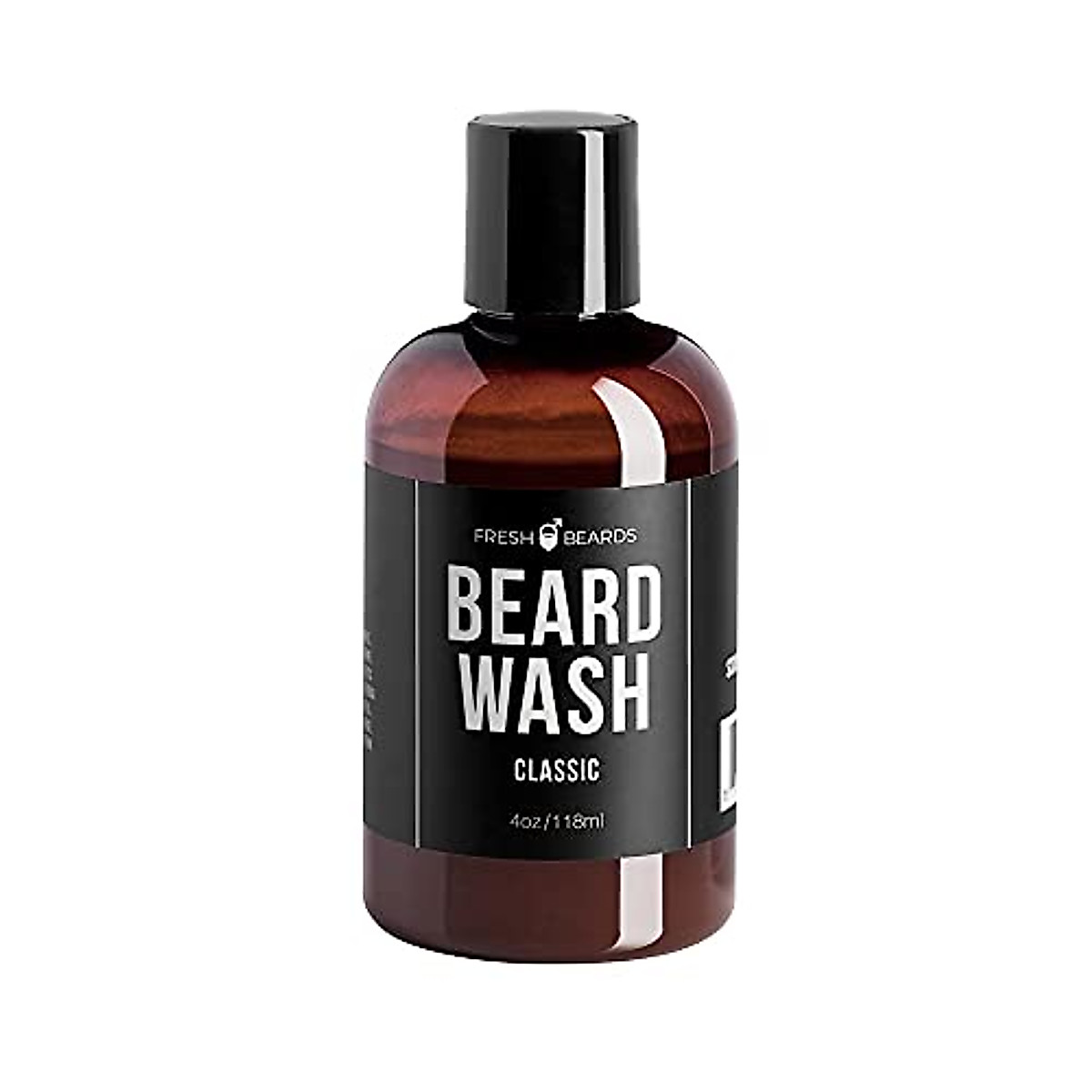 Fresh Beards Classic Unscented Beard Wash for Sensitive Skin - Natural Anti-Itch Shampoo and Softener for Dandruff Prevention and Healthy Growth