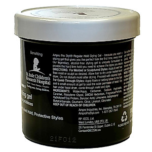 Ampro Pro Styl Styling Gel - Protects and Strengthens Your Strands - Non-Flaking, Alcohol Free, Vegan Formula - Flexible, Touchable Hold for All Hair Textures - Regular - 6 oz