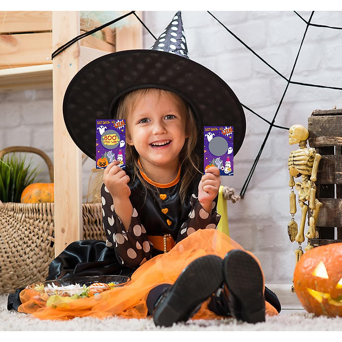 WaaHome Halloween Scratch Off Cards for Kids Adults 28 Players Ghost Scratch Off Cards for Halloween Baby Shower Birthday Party Supplies Favors Classroom Family Activities Prizes