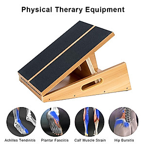 StrongTek Professional Wooden Slant Board, Adjustable Incline Board, and Calf Stretcher, Stretch Board - Extra Side-Handle Design for Portability, Full-Coverage