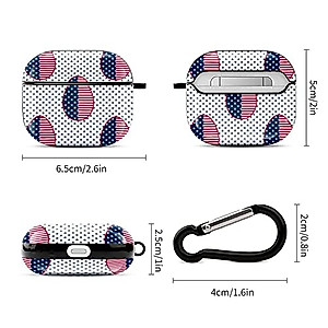 Headphone Case Compatible with AirPods 3 Case, American Flag Easter Egg Soft Plastic Skin Case Cover Shockproof Protective Case with Keychain, Front LED Visible