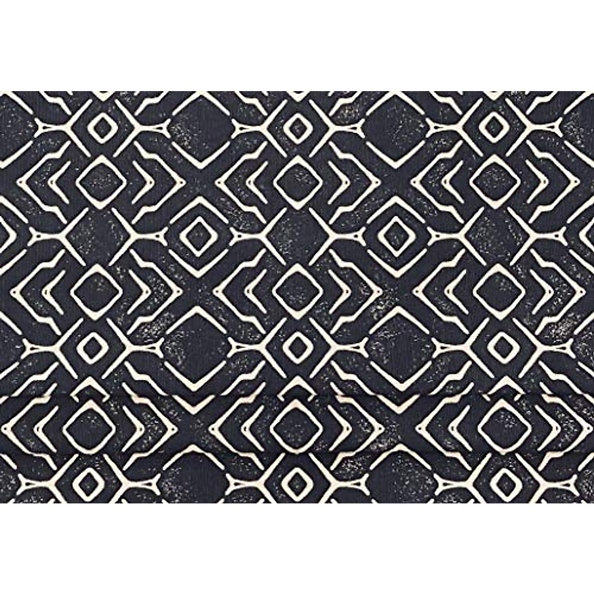 Faux Roman Valance Custom Made in Navy & Natural Trellis Print 100% Cotton Canvas Fabric. Fully Lined. Cordless. Ready to Hang