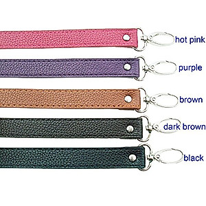 5Afashion One Pair 25" Leather Wristlet Bag Handles,Replacement Tote Should handles,Purse Straps,Wallet Bag Handle Straps (black)