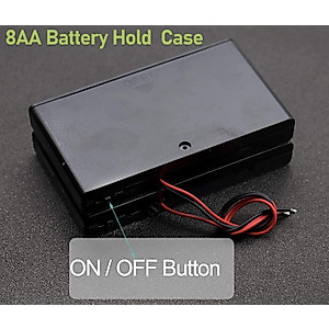 CO-RODE 8 x AA 12V Battery Holder Case Box Wired ON/Off Switch w Cover Pack of 2