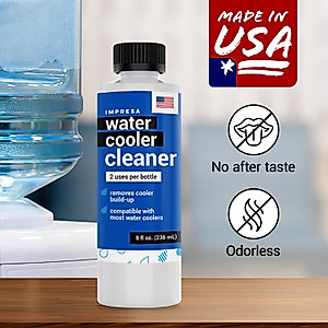 IMPRESA 4 Uses Water Cooler Cleaner to Remove Unwanted Build-Up - Water Dispenser Cleaner - Suitable for Water Cooler Bottom Load or Top Load Models Water Cooler Dispenser Cleaner 2pk 8oz Bottles