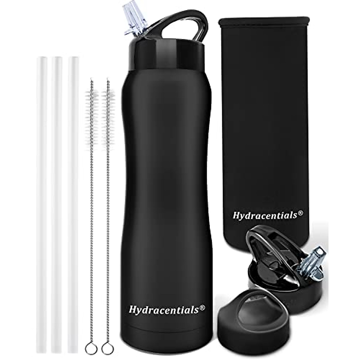 Insulated Stainless Steel Metal Water Bottle with Straw Lid - Vacuum Insulated Water Bottles, Keeps Hot and Cold - Sports Canteen Bottle By Hydracentials