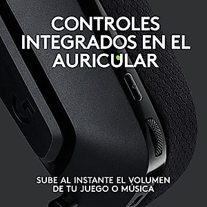 Logitech G535 LIGHTSPEED Wireless Gaming Headset - Lightweight on-ear headphones, flip to mute mic, stereo, compatible with PC, PS4, PS5, USB rechargeable - Black