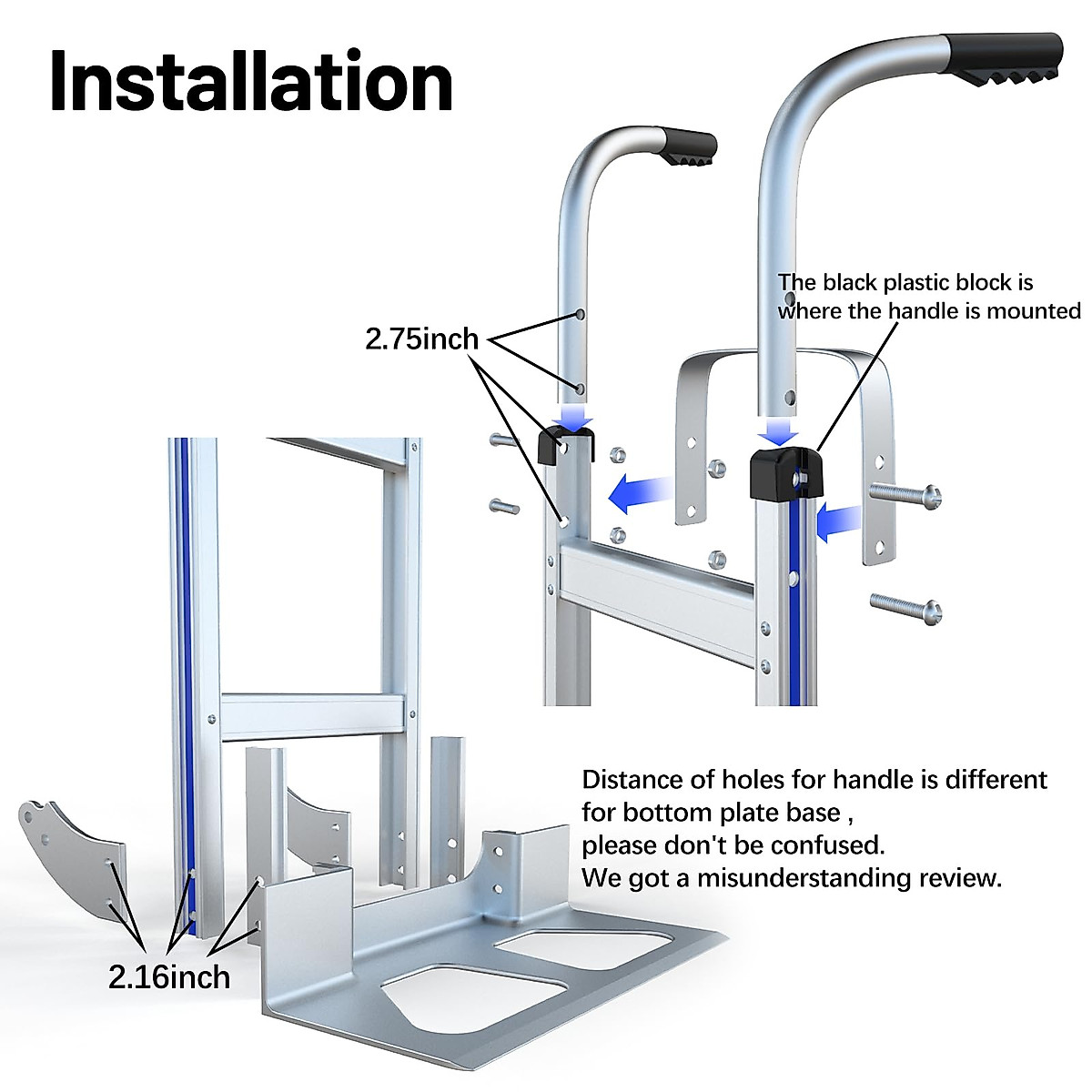 SuZhi 2 Wheel Hand Truck Dolly Cart Heavy Duty,Two Wheel Aluminum Hand Truck Dolly Cart with Wheels & 2 Free Straps,600lb Capacity, New IM for Groceries,Furniture,Electrical Appliance &Large Carton