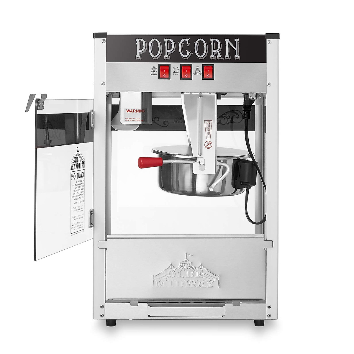 Olde Midway Commercial Popcorn Machine Maker Popper with 8-Ounce Kettle - Black