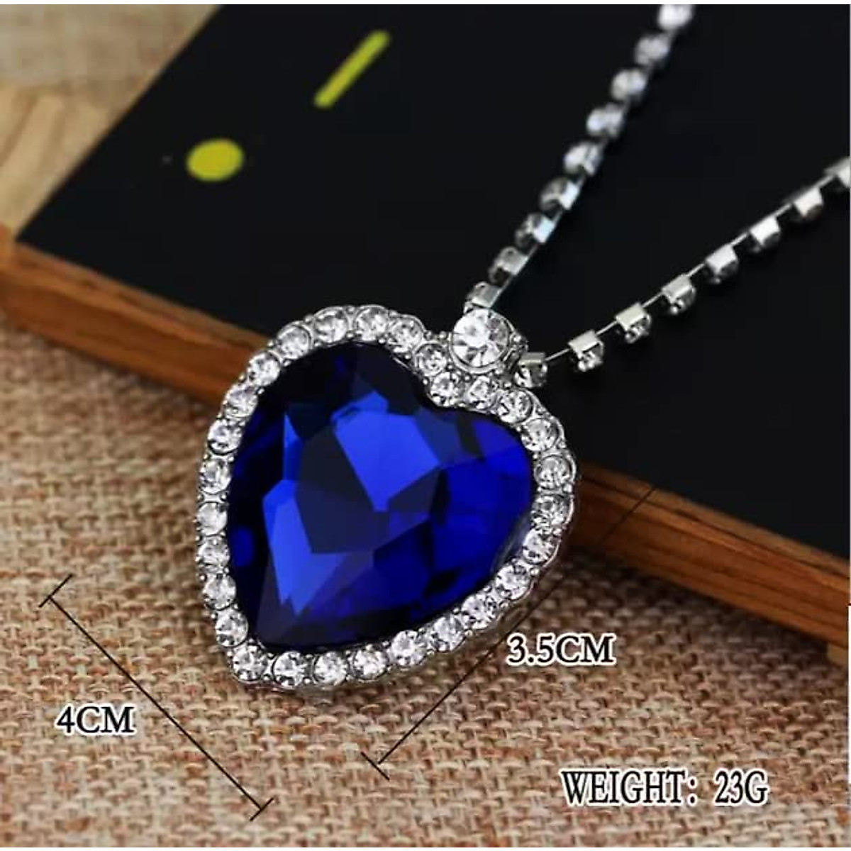 My Titanic Necklace | Stunning Heart of The Ocean Necklace from Titanic Movie | Premium Alloy Silver and 1.3 x 1.38 Inches Swarovski Crystal | Definitely The Best Present for Your Loved One | 338