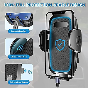 Car Cell Phone Holder Mount, Car Vent Phone Mount [Upgrade Doesn't Slip & Drop] Air Vent Phone Holder for Car Hands Free Easy Clamp Cradle in Vehicle Fit for Smartphone-Phone Holder for Car Dashboard