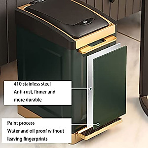 Trash Bin Trash Can Wastebasket Kitchen Trash Can, Pedal Bin with Lid, Garbage Can Trash Bin Stainless Steel Step Bin, Plastic Inner Bucket, Soft Closure Garbage Can Waste Bin (Color : OneColor, Siz