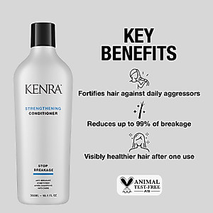 Kenra Strengthening Conditioner | Stop Breakage | Reduces Up To 99% Of Breakage & Provides Hair Breakage Repair | Fortifies Hair Against Daily Aggressors | All Hair Types | 10.1 fl. Oz
