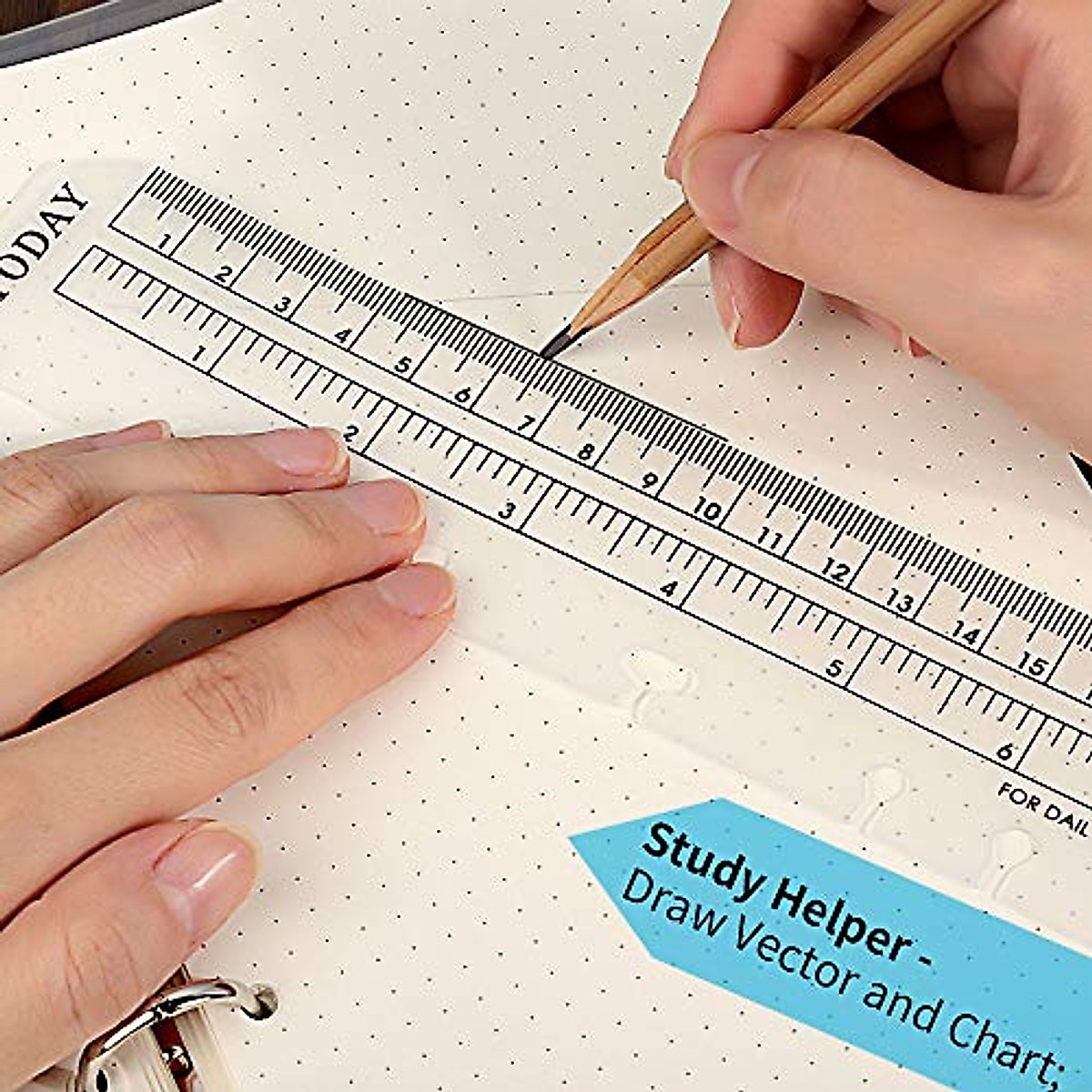 LEOBRO Refillable A5 Notebook Set, 2 Pack A5 Dotted Filler Paper, 320 Pcs Index Tabs, with Binder Pocket, 3-Pocket Loose-Leaf Bags, Ruler Marker, Paper Refill for 6-Ring A5 Binders Planner Notebook