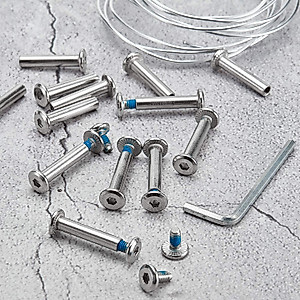 Hotop 20 Sets Skate Wheel Socket Screw Inline Roller Skate Screws Shaft Hex Socket Screw with 2 Pieces Installation Tool