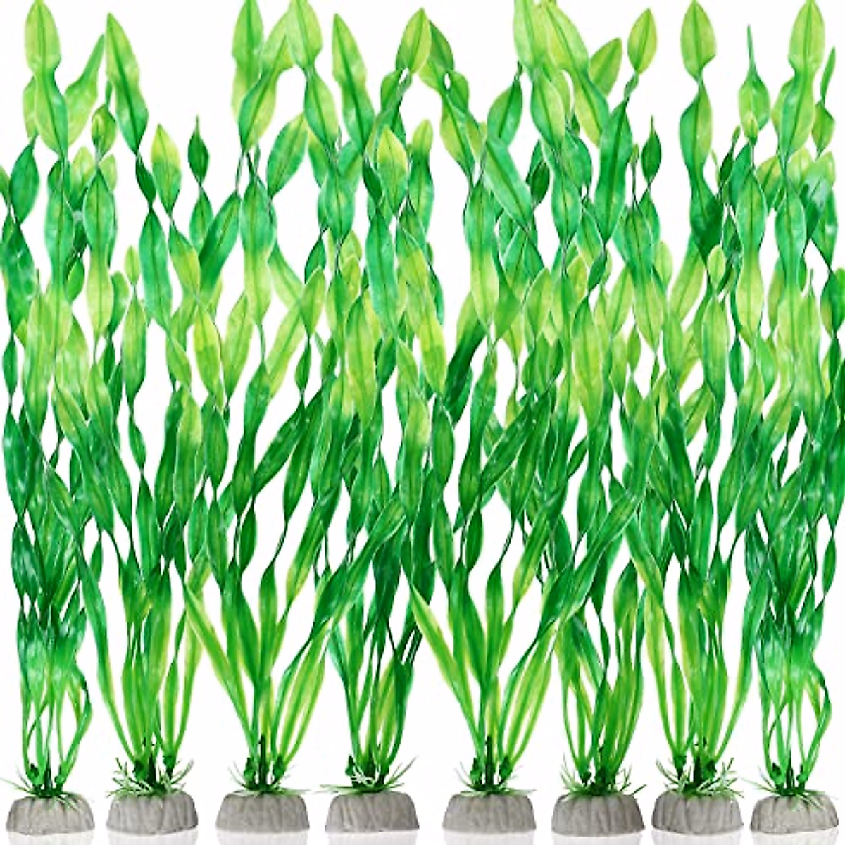 Giegxin 30 Pieces Artificial Seaweed Plants Aquarium Plants Plastic Seaweed Decor Plastic Fish Tank Plant Decorations Fake Seaweed Decoration for Household and Office Aquarium (Green)