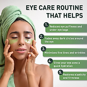 Green Tea Matcha Firming Eye Mask, 30 Pairs Collagen Patches For Fine Lines, Wrinkles, Under Eye Bags & Puffy Eyes Treatment, Face Gel Pads That Reduce The Signs Of Aging