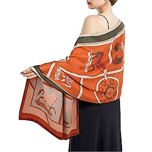 EXTREE Scarfs for Women Pashmina Silky Shawl Wrap for Evening Dressing Blanket Open Front Poncho Cape