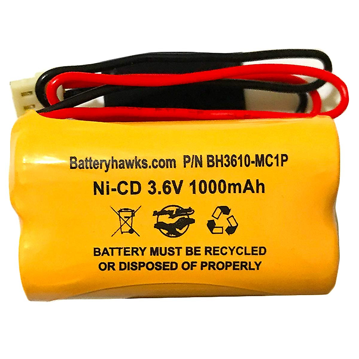 Ni-CD AA 1000mAh 3.6v Triangle 1000 mAh 3.6 Volt Fire Exit Sign Light Battery Pack Replacement