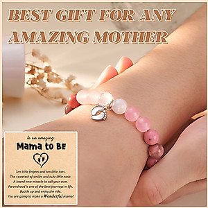 Jeka First Mothers Day Gifts, Mom to Be Gift, New Mom Gifts - Mama Bracelet for Women, Pregnancy Gifts for First Time Moms, Jewelry Gifts for Pregnant Women Wife, Expecting Mom Gifts