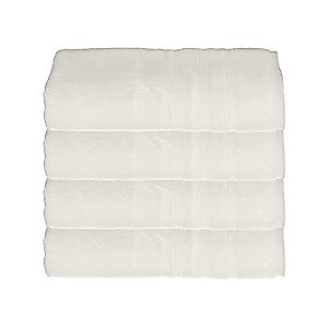 Mosobam 700 GSM Hotel Luxury Bamboo Viscose-Cotton, Bath Towels 30X58, White, Set of 4, Oversized Turkish Towels