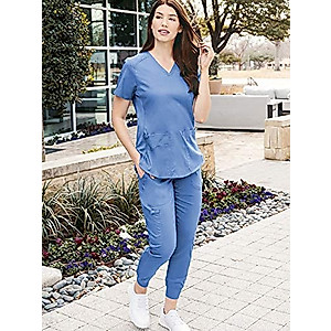Med Couture Women's Touch Collection V-Neck Shirttail Hem Kerri Scrub Top, Navy, X-Large