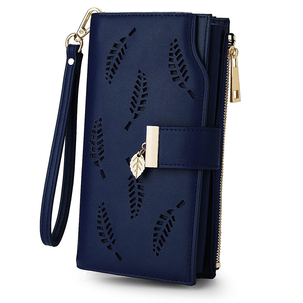 YALUXE Women's Leather Zipper Wallet RFID Blocking Multi Card Holder with Cellphone Pocket Large Capacity