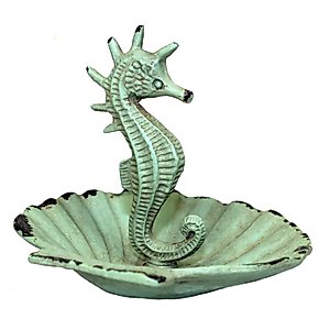 Upper Deck Resin Seahorse on Shell Jewelry Tray
