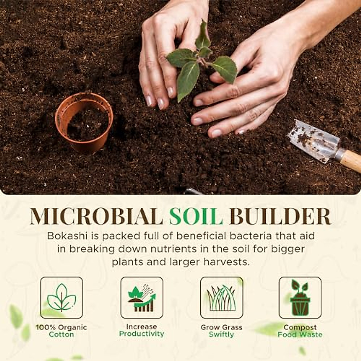 Kashi Blend A Diverse Grain Bokashi - Dry Powder to Compost Food & Pet Waste Indoors Outdoors for Better Planting Soil - Help Renew The Soil and Maintain Higher Levels of Soil Biodiversity - 2lbs