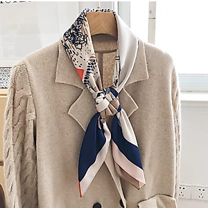 ANDANTINO 100% Pure Mulberry Silk Scarf 35" Large Square Real Silk Headscarf –Women’s Hair Scarves and Wraps (Horse)