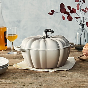 Le Creuset Enameled Cast Iron Figural Pumpkin Cocotte, 4 qt., Meringue