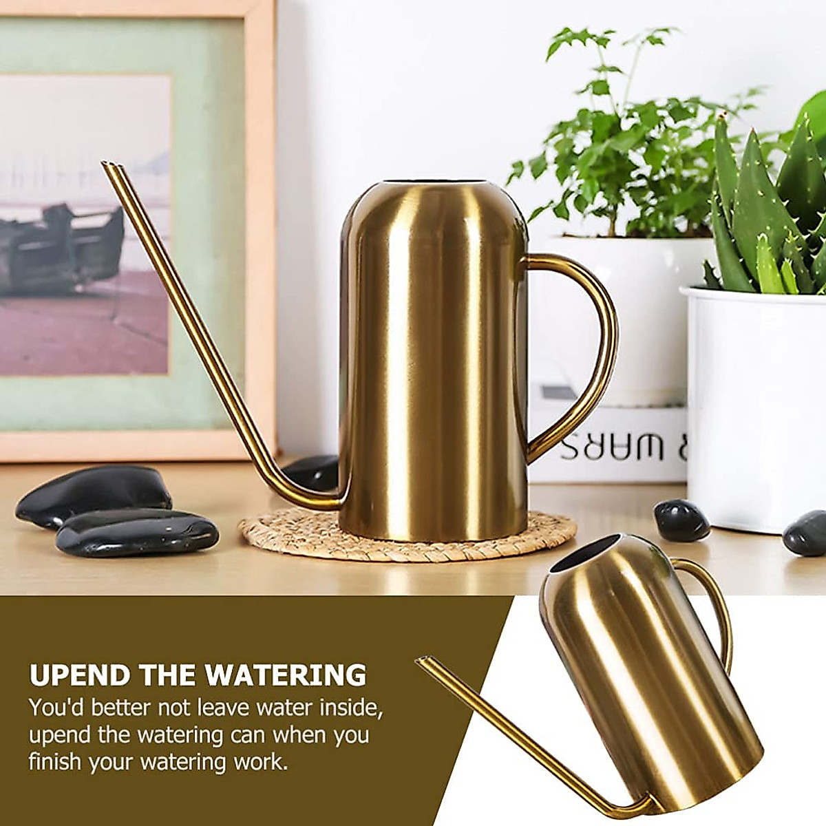 1pc Stainless Steel Watering Can Small Kids Watering Can Flower Watering Pot Spout Watering Pot Garden Water Pot Garden Watering Can Hand Watering Can Water The Flowers Tool Child