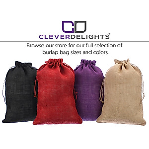 CleverDelights 18" x 24" Black Burlap Bags - 2 Pack - Jute Burlap Drawstring Sacks - 18x24 Inch