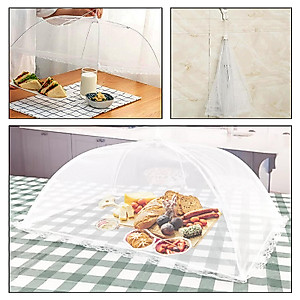 5 Pack Mesh Food Tents Food Covers for Outdoors, Pop-Up Food Nets Collapsible and Reusable Mesh Food Covers for Outside Party Picnics and Home Use
