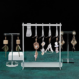 SUPERFINDINGS Acrylic Earring Displays Clear Hanger Earrings Display Stand with 8 Hangers for Jewelry Display Supplies Hanging Earring Show