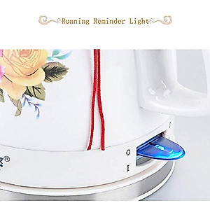 Hokcus Electric Ceramic Kettle Teapot-Retro 1.2L Stainless Steel Jug,Bpa-Free,Automatic Power Off Fast Boiling Removable Base,Boil Dry Protection 1200W/Red