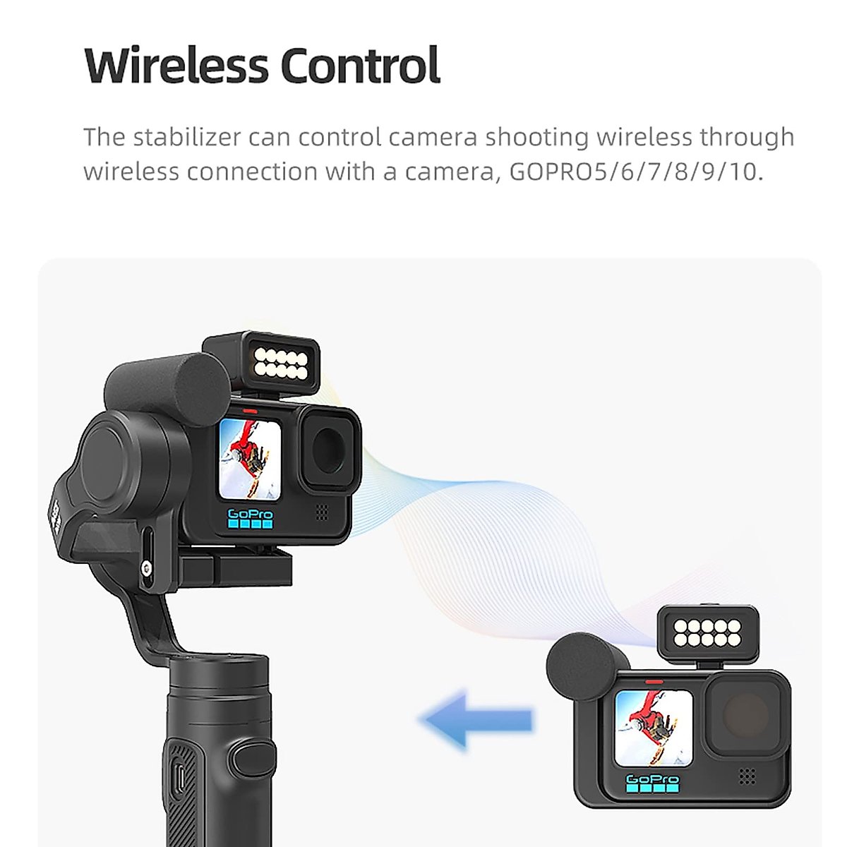 INKEE Falcon Plus Gimbal Stabilizer for Gopro w/Media Mod for Go Pro Hero 10/9/8/7/6, for Insta360 Osmo Action Anti-Shake Wireless Control Handheld Gimble w/Tripod Stand Original Screw Mounting Plate
