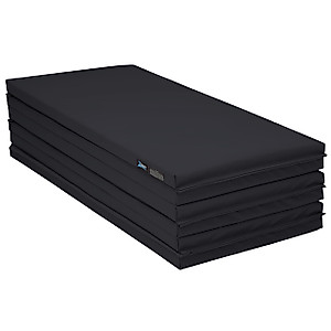 Z Athletic Folding Mat for Gymnastics and Tumbling, Grey, 4 Ft x 12 Ft x 2 In