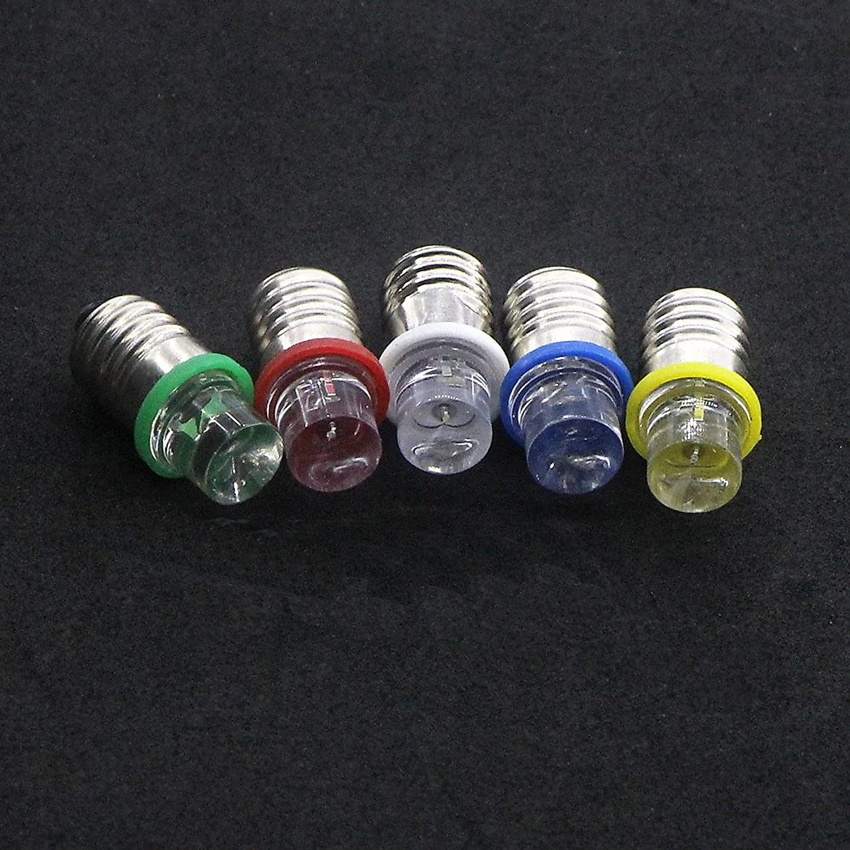 GutReise 10pcs E10 Screw 12V Cold White Flood Light Led Bulb Flood Light Lamps +10pcs E10 Base (12V, Cold White)