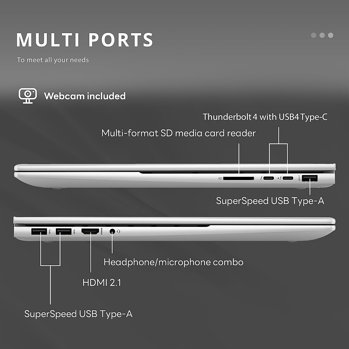 HP Envy 17.3” FHD (1920 x 1080) Laptop, Intel Core i7-1260P, 16GB RAM, 1TB PCIe SSD, Band & Olufsen Audio, HD Webcam, Wi-Fi 6E, Bluetooth, Silver, Windows 11 Pro, 32GB Hotface USB Card (Renewed)