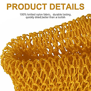 Geiserailie African Long Bathing Net Sponge Long Shower Body Scrubber Back Scrubber Skin Smoother Net Bathing Sponge for Daily Use or Stocking Stuffer(Yellow)