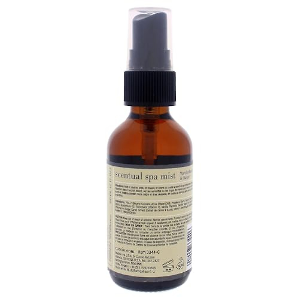 Cuccio Naturale Scentual Spa Mist - Aromatic Spray - Soothes And Softens Skin - Radiant And Rejuvenated Skin - Promotes A Relaxed And Calm Mindset - Paraben Free - Vanilla Bean And Sugar - 2 Oz