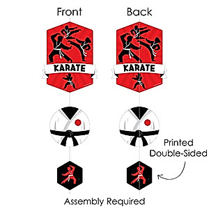 Big Dot of Happiness Karate Master - Martial Arts Birthday Party DIY Dangler Backdrop - Hanging Vertical Decorations - 30 Pieces
