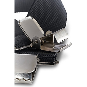 AWP Work Suspenders | 2" Fully-Adjustable Webbing Work Suspenders with Heavy-Duty Bite Clips | Black