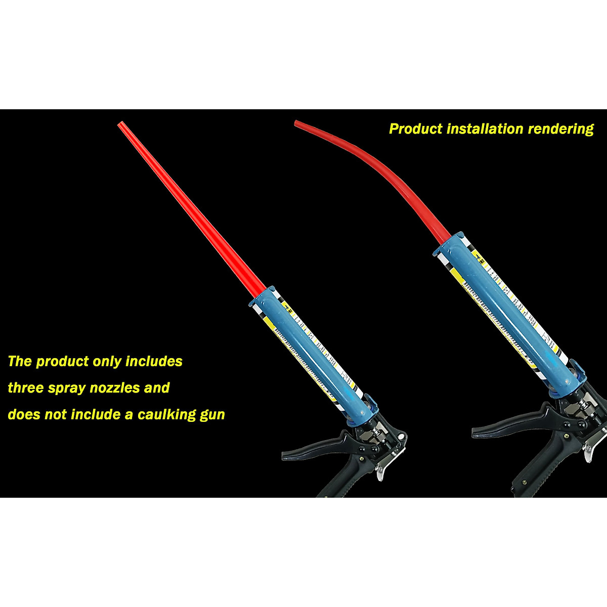 ANZHUO Caulking nozzle for Caulking Gun, curved caulking nozzle applicator, replacement extension tool used in construction (2 pieces, straight, bent,Caulking Guns Nozzle)