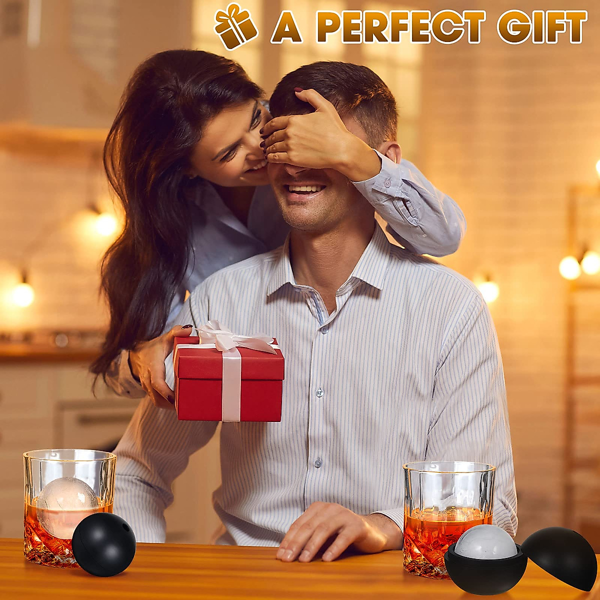 12 Pcs Rocks Glasses Old Fashioned Whiskey Glasses 10 Oz Crystal Rock Glasses Set with 4 Pcs Ice Ball Molds Cocktail Glasses for Whiskey Bourbon Vodka Cocktail Drink Gift for Men Women Home Bar