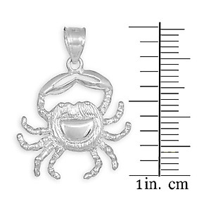 925 Sterling Silver Crab Charm Cancer Zodiac Pendant