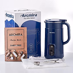 Arcmira Automatic Nut Milk Maker, 20 oz Homemade Almond, Oat, Soy, Plant-Based Milk and Dairy Free Beverages, Almond Milk Maker with Delay Start/Keep Warm/Boil Water, Soy Milk Maker with Nut Milk Bag