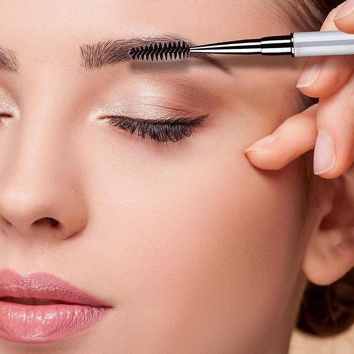 2 Pieces Eyelash Brush with Cap, Mascara Spoolies Reusable Brow Brushes Lash Wands Applicator Spooly for Lashes